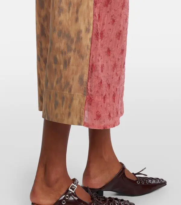 GANNI Printed Organza Wrap Skirt