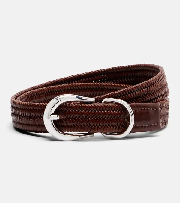 DEHANCHE Loom Braided Leather Belt - Brown