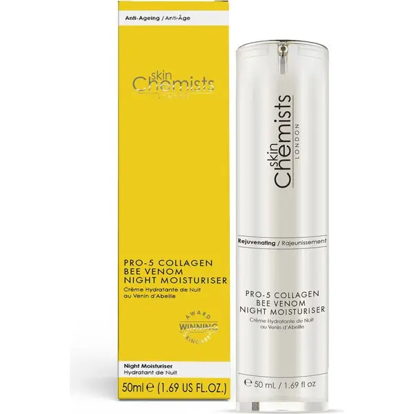 SKINCHEMISTS Pro-5 Collagen Bee Venom Night Moisturiser 50ml For Loss Of Firmness - White