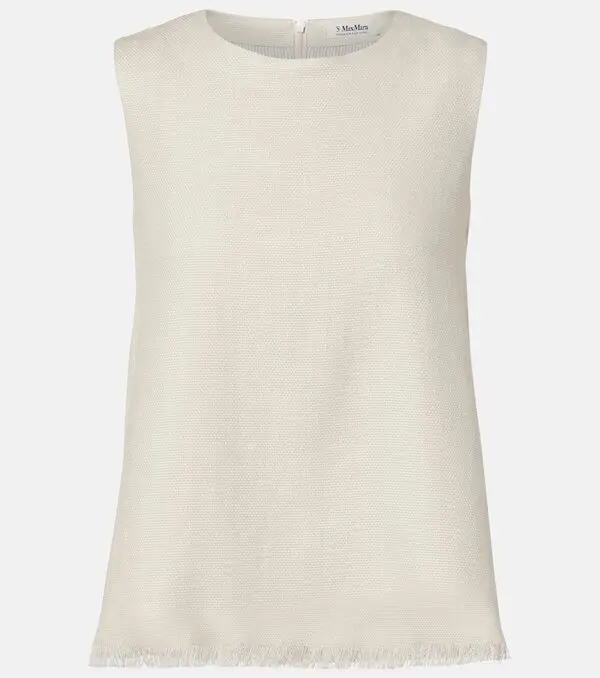 Max Mara Manika Linen And Cotton Sleeveless Top