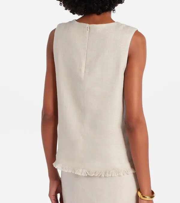Max Mara Manika Linen And Cotton Sleeveless Top