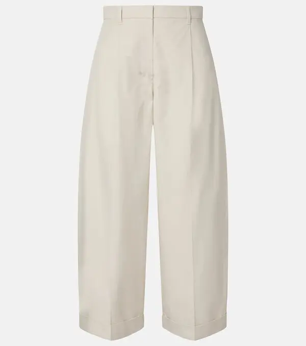 Max Mara Danza Cotton Wide-leg Pants - Beige