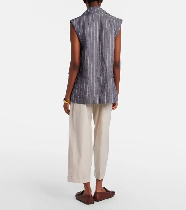 Max Mara Danza Cotton Wide-leg Pants - Beige