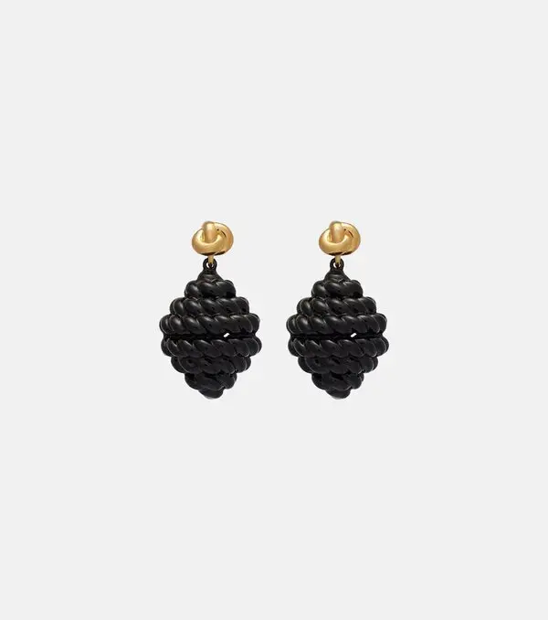 TOTEME Rope Gold-plated Enamel Drop Earrings - Black