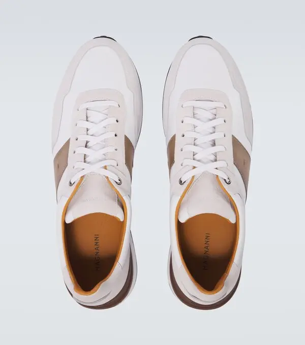 Magnanni Grafton Leather-trimmed Sneakers