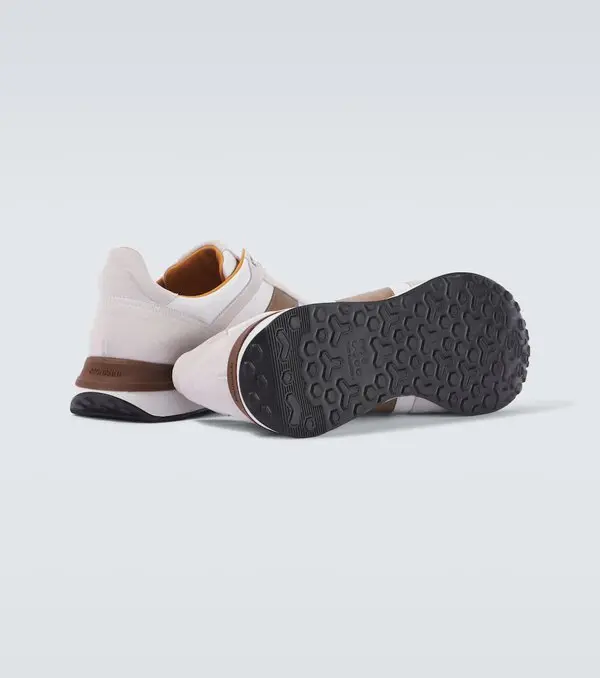 Magnanni Grafton Leather-trimmed Sneakers