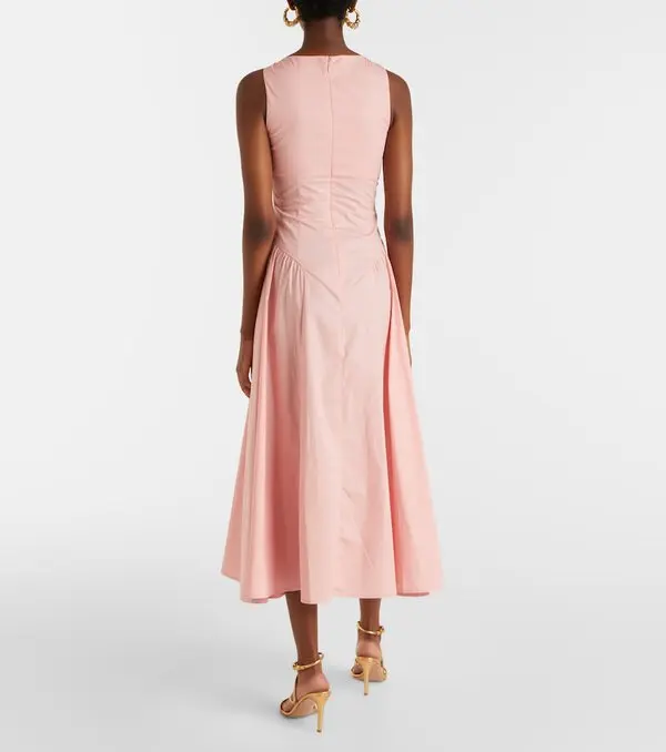 Staud Gwen Cotton Poplin Midi Dress