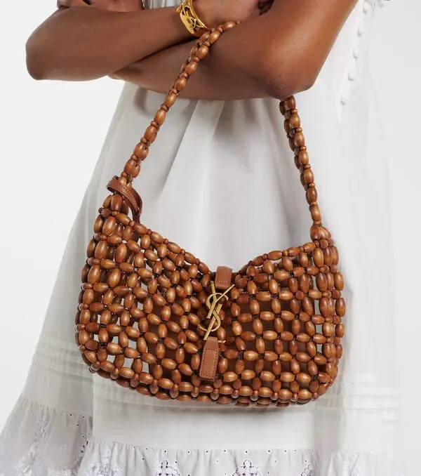 Saint Laurent Le 5 A 7 Beaded Shoulder Bag