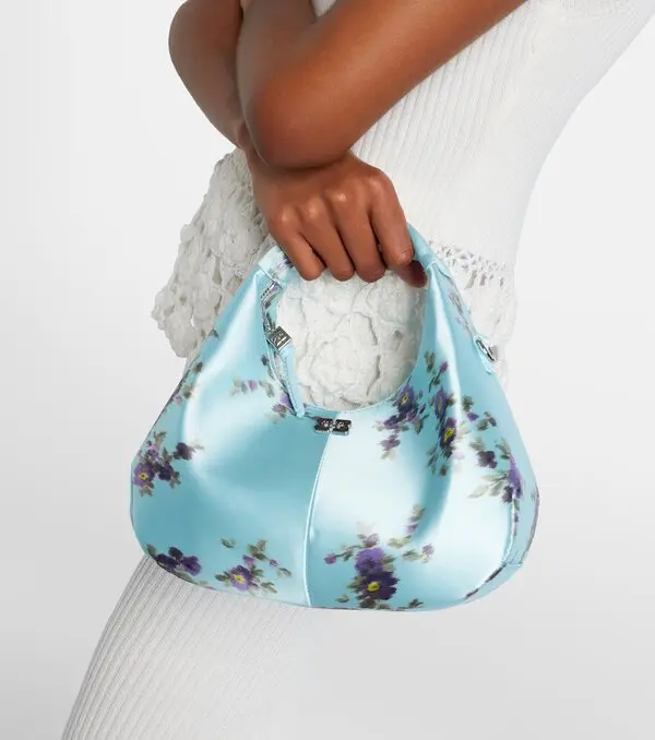 GANNI Mini Floral Satin Top-handle Bag