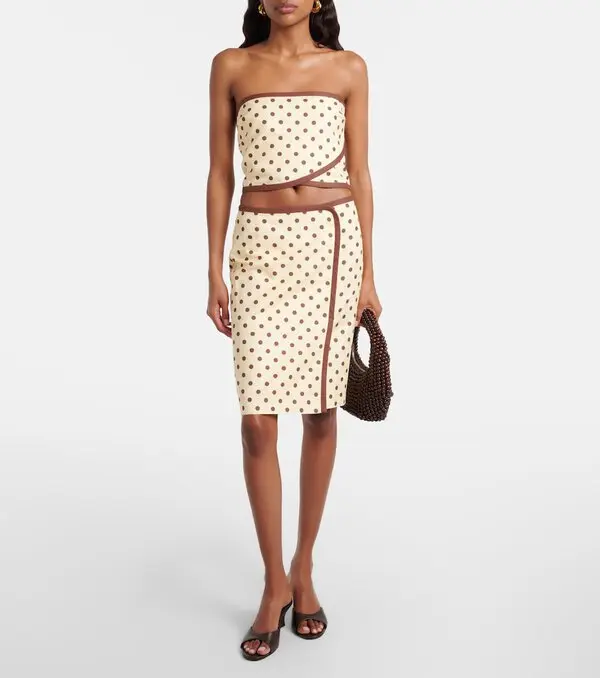 Posse Bowie Linen And Cotton Wrap Skirt - Yellow