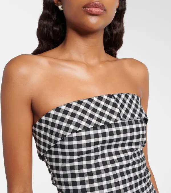 Posse Chiara Gingham Tube Top - White