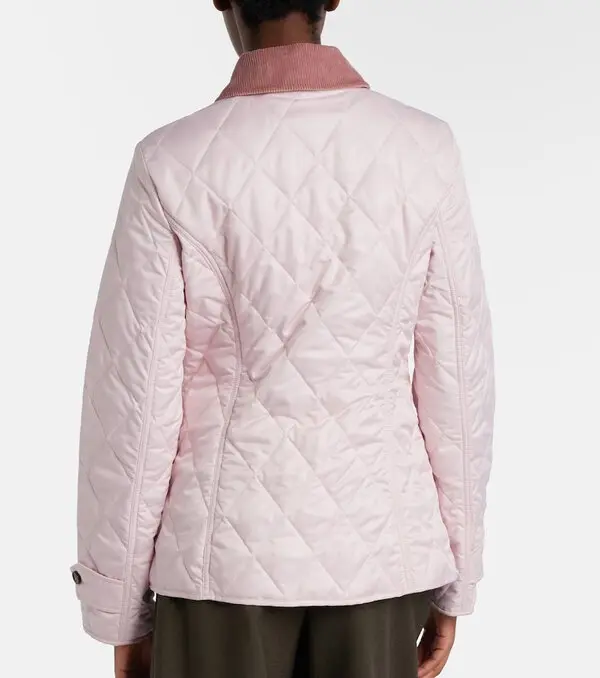 Burberry Corduroy-trimmed Quilted Jacket - Pink