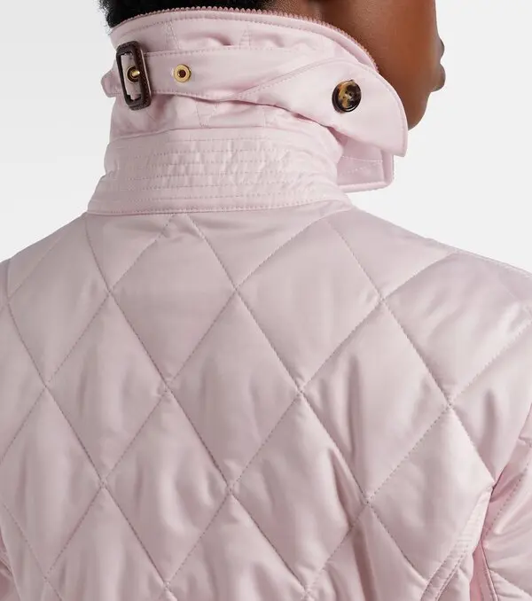 Burberry Corduroy-trimmed Quilted Jacket - Pink