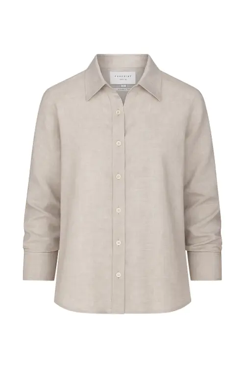 The Shirt By Rochelle Behrens The Washed Linen Shirt - Beige