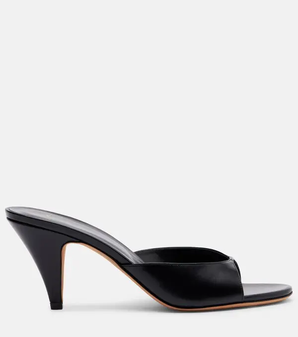 JUDE Haze Leather Mules - Black