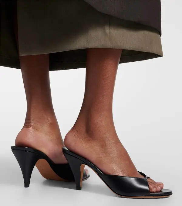 JUDE Haze Leather Mules - Black