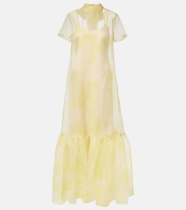 Staud Calluna Organza Maxi Dress - Yellow