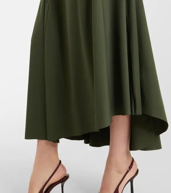 Victoria Beckham Gathered Turtleneck Midi Dress - Green