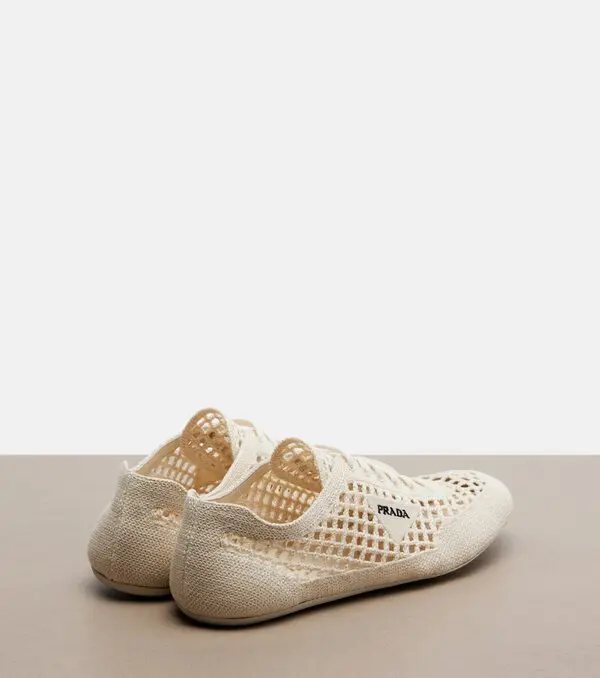 Prada Collapse Crochet Sneakers - White
