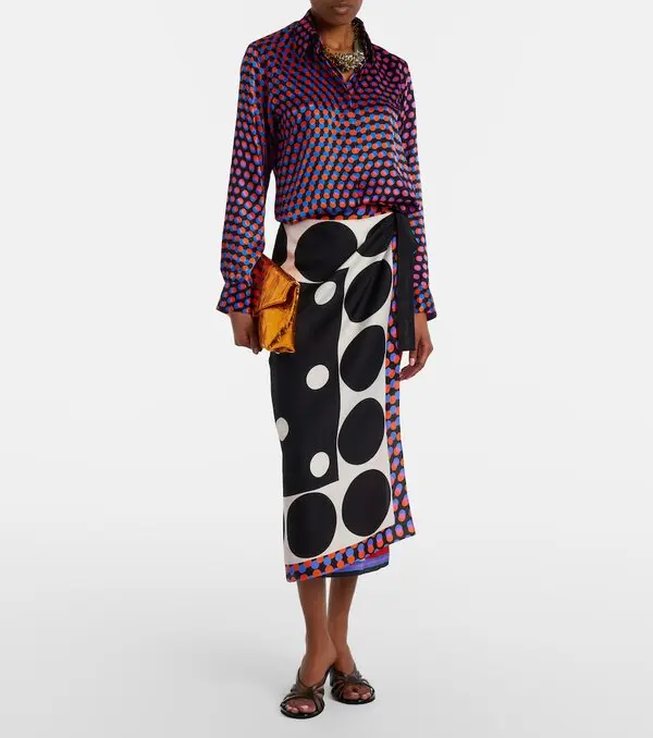Dries Van Noten Polka-dot Silk Shirt - Black
