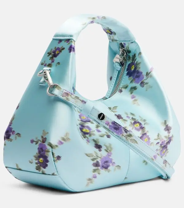 GANNI Mini Floral Satin Top-handle Bag - Blue