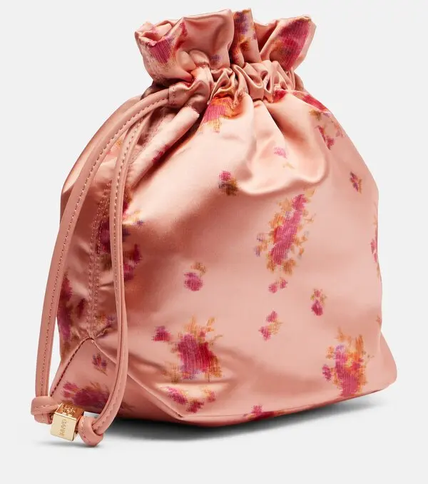GANNI Floral Satin Pouch - Pink