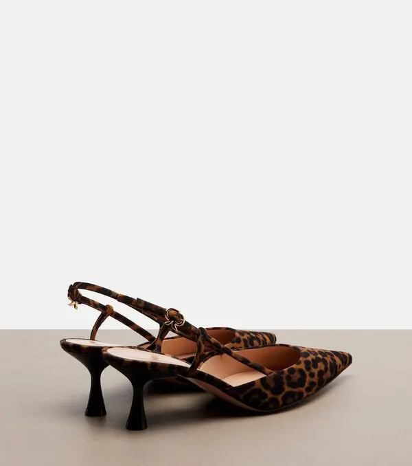 GIANVITO ROSSI Ascent Leopard-print Slingback Pumps
