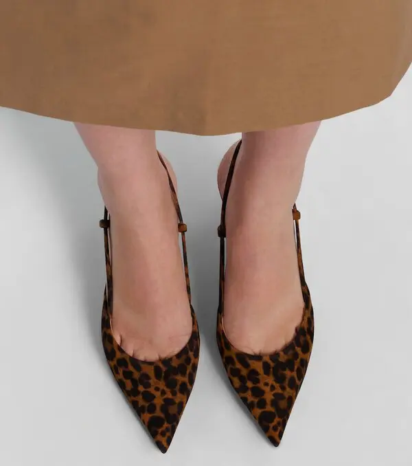 GIANVITO ROSSI Ascent Leopard-print Slingback Pumps