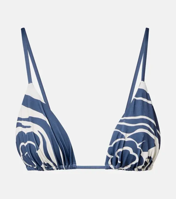 SIR. Lilou Printed Bikini Top - Blue