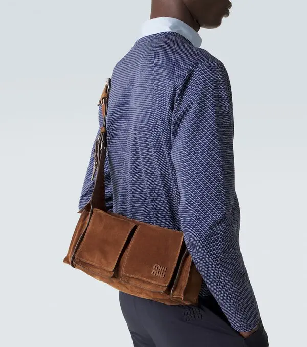 Miu Miu Utilitaire Suede Shoulder Bag