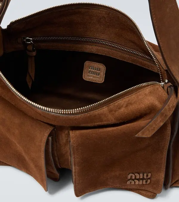 Miu Miu Utilitaire Suede Shoulder Bag