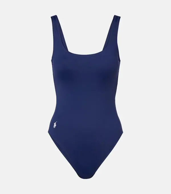 Polo Ralph Lauren Embroidered One Piece Swimsuit - Blue