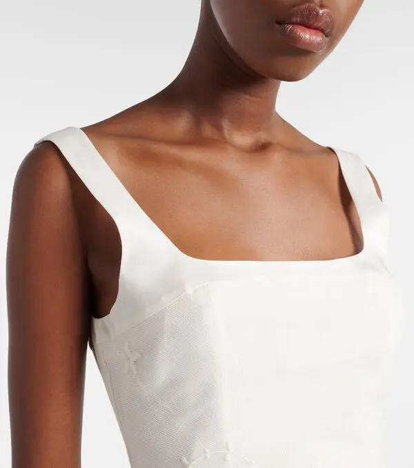 Posse Cove Embroidered Tulle Top - White