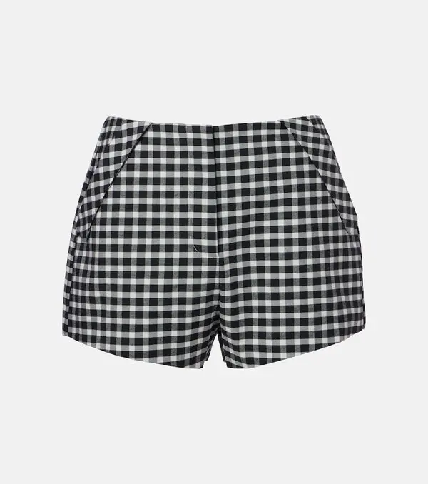 Posse Chiara Gingham Cotton-blend Shorts - Black