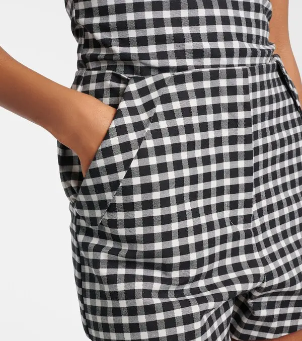 Posse Chiara Gingham Cotton-blend Shorts - Black