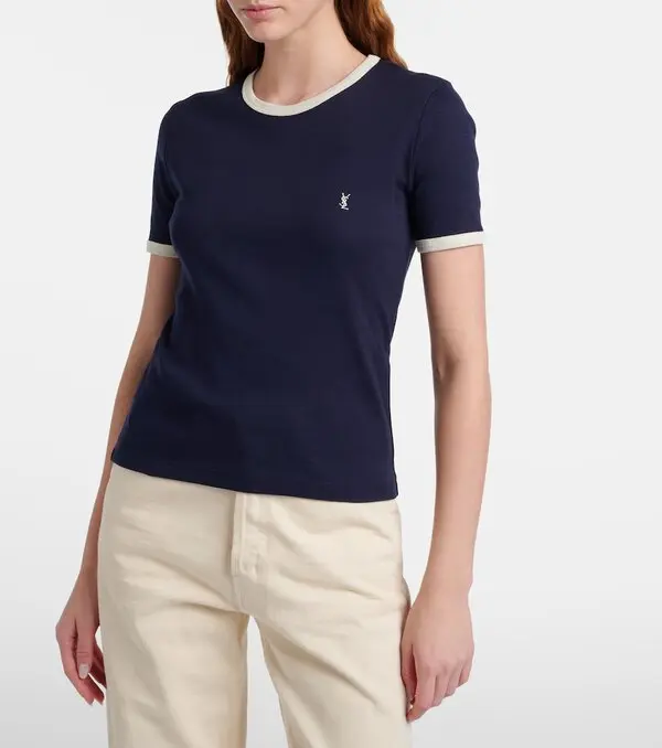 Saint Laurent Cassandre Cotton Jersey T-shirt