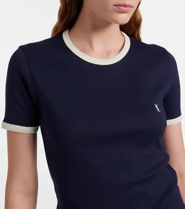 Saint Laurent Cassandre Cotton Jersey T-shirt