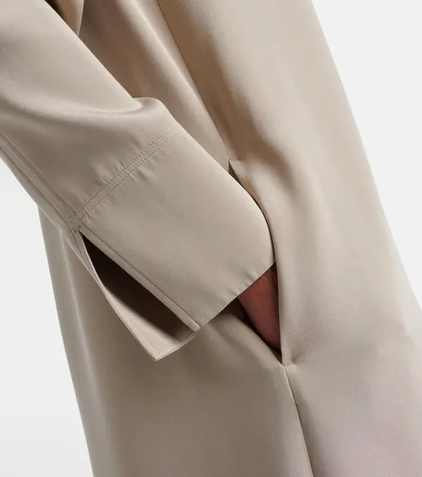 Max Mara Unghia Silk-blend Midi Dress - Grey