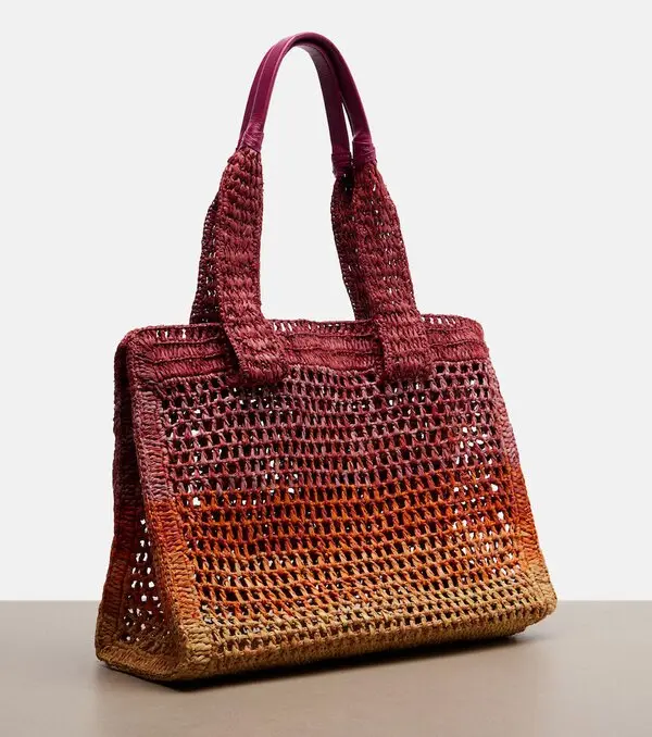 Chloé East-west Raffia Tote Bag - Red