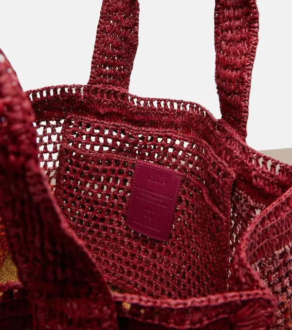 Chloé East-west Raffia Tote Bag - Red