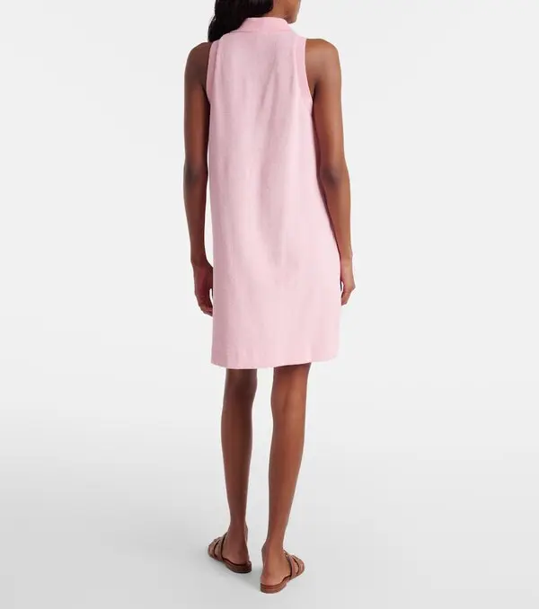 Hunza G Logo Cotton Terry Polo Dress - Pink