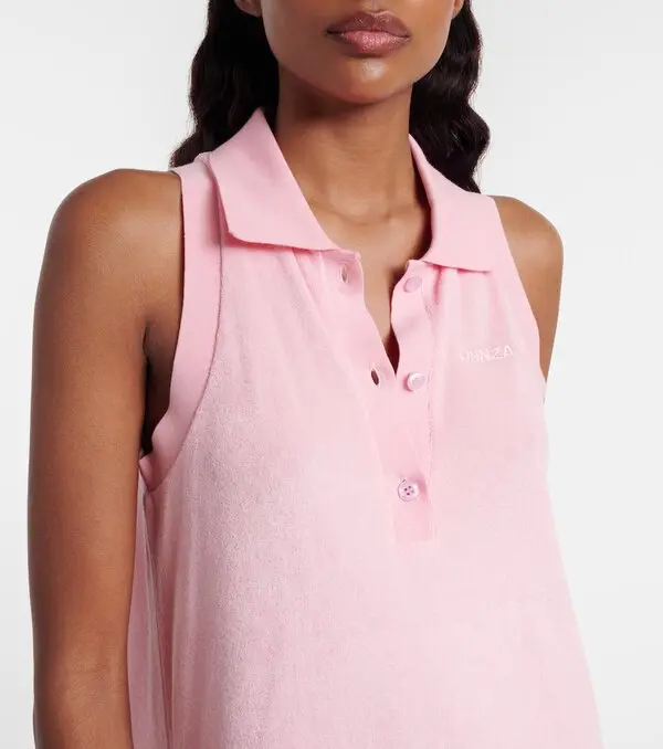 Hunza G Logo Cotton Terry Polo Dress - Pink