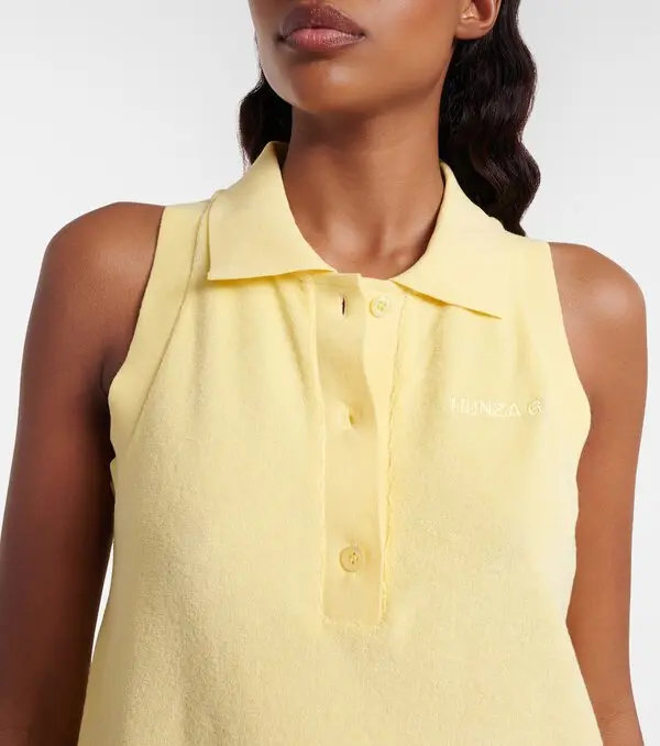 Hunza G Logo Cotton Terry Polo Dress