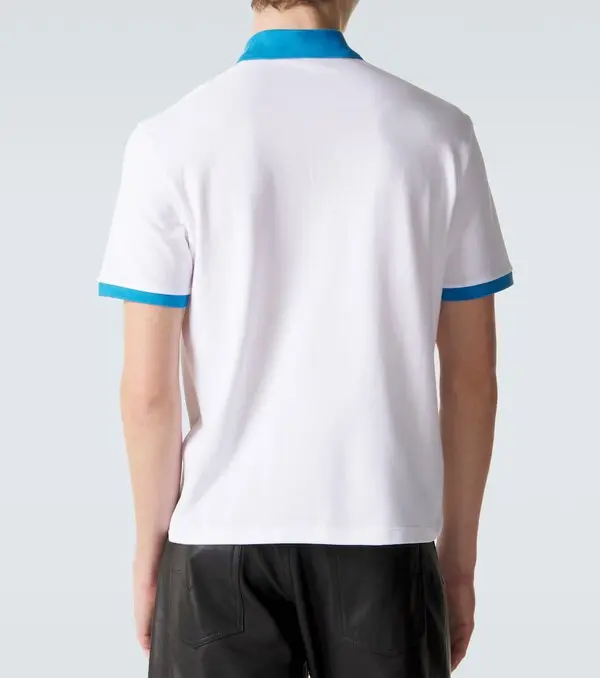Versace Printed Cotton Piqué Polo Shirt