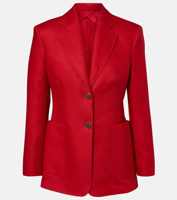 Max Mara Volonta Linen Blazer - Red