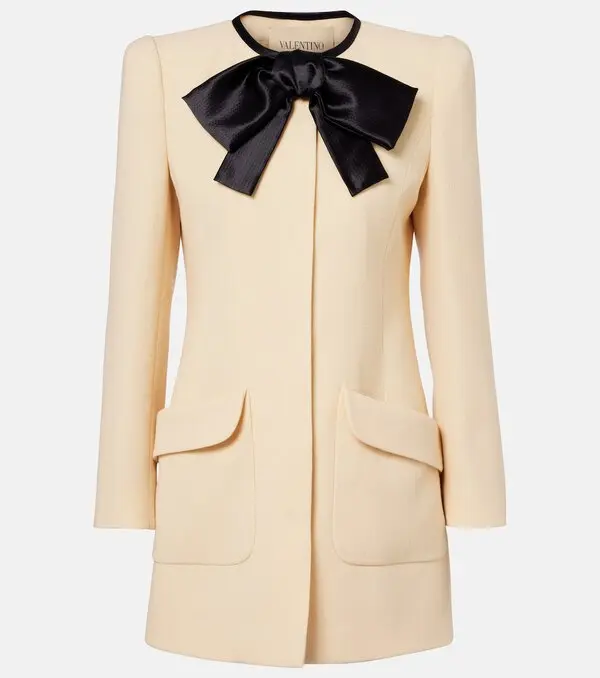 Valentino Garavani Tie-neck Virgin Wool Coat