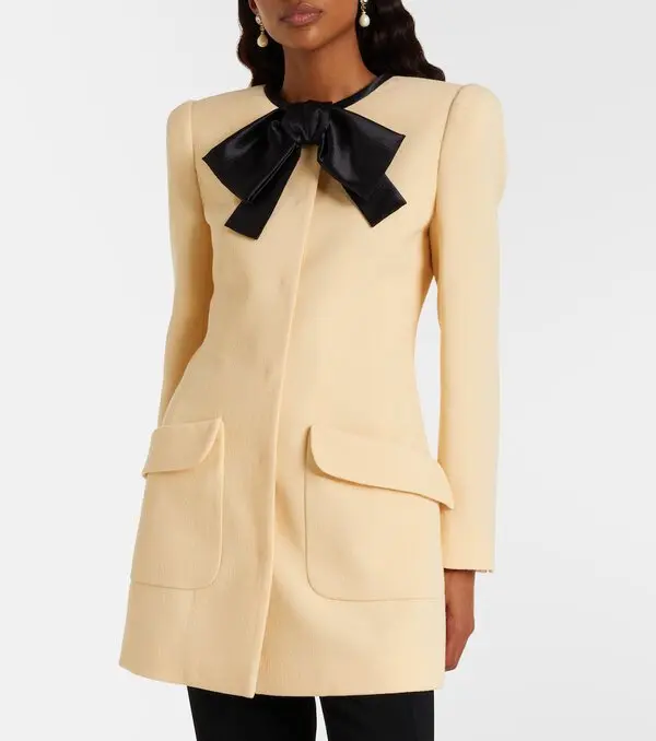 Valentino Garavani Tie-neck Virgin Wool Coat