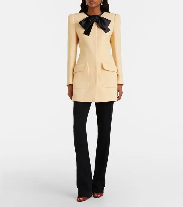 Valentino Garavani Tie-neck Virgin Wool Coat