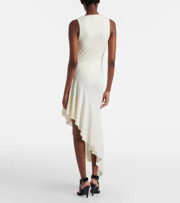 Alaïa Asymmetric Jersey Midi Dress - White