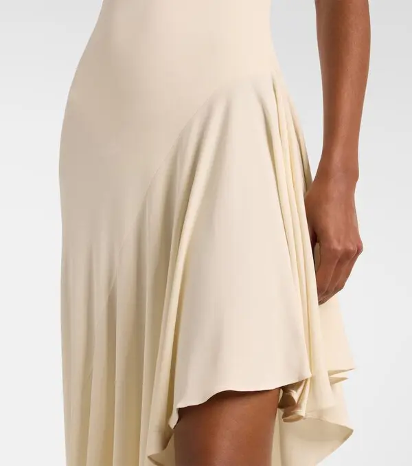 Alaïa Asymmetric Jersey Midi Dress - White